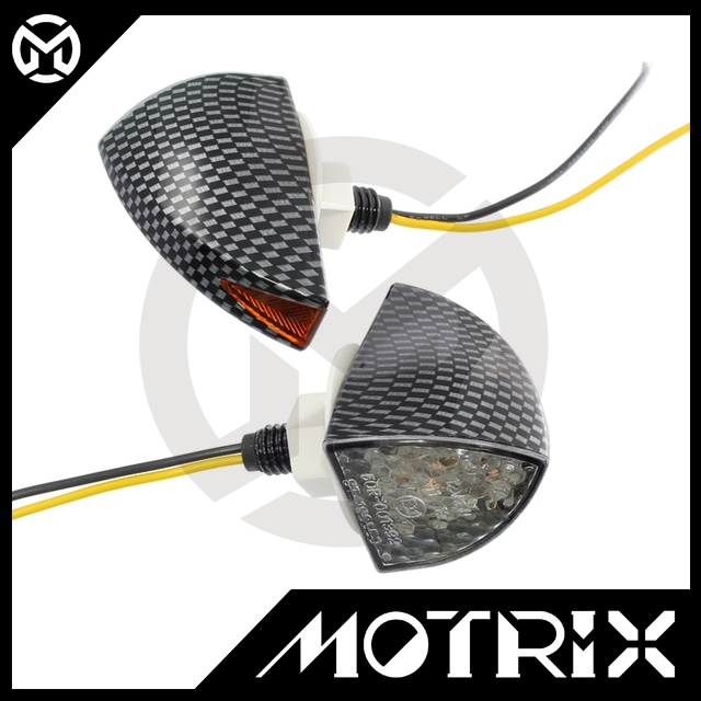 Universal Motorcycle Indicators With E-marked Carbon Clear Lens Light ...