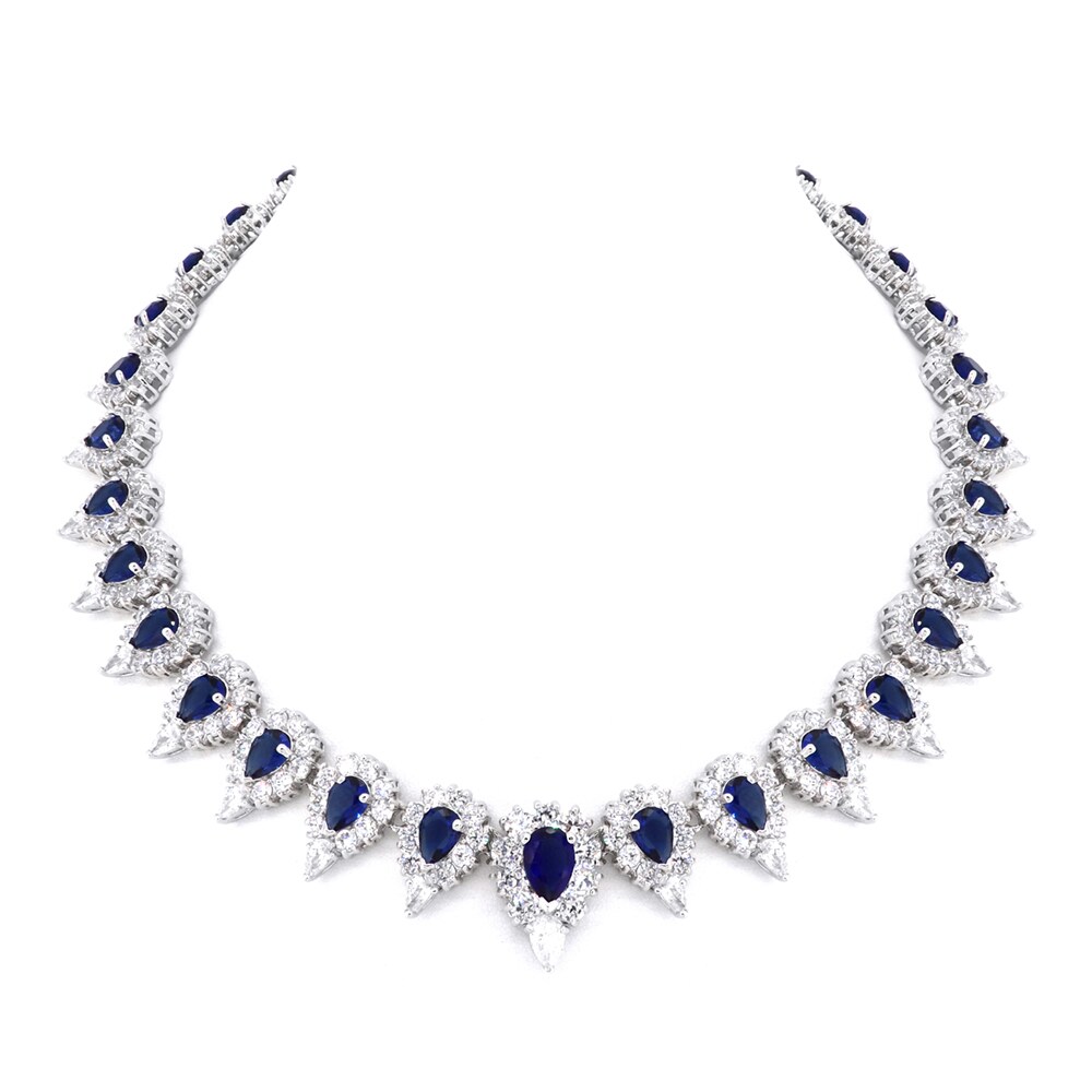 Dark Blue tear CZ gem, Wedding Bridal Jewelry | Taiwantrade
