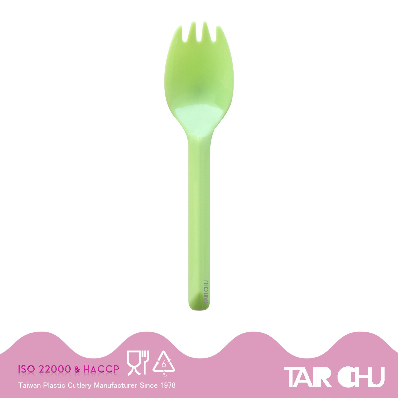 13cm PS Green Dessert Spork/ Cake Spork Made By Taiwan Factory ...