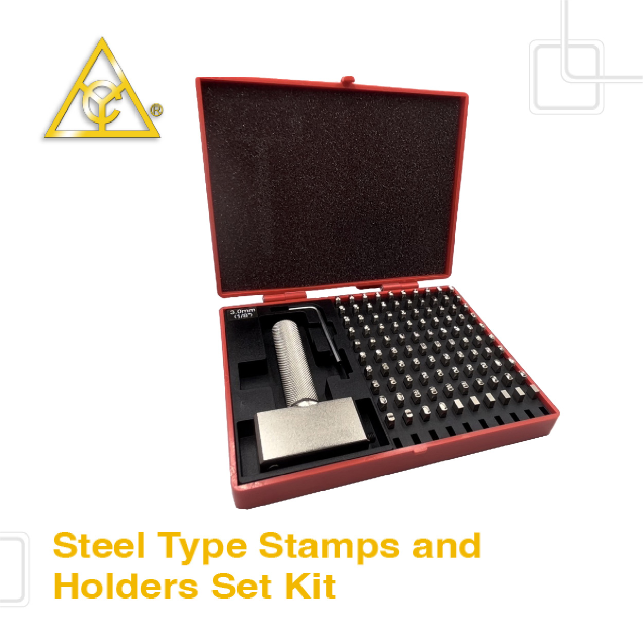 Interchangeable Steel Letter and Number Stamp Kit with Hand Holders ...