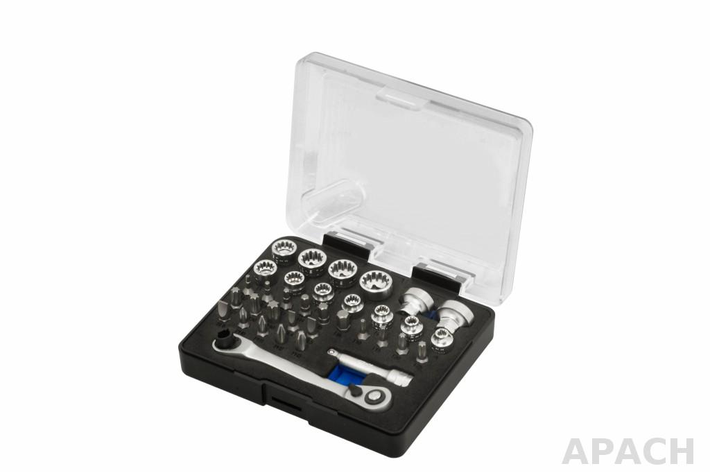 35PCS 1 /4"DR. SUPER SHORT SOCKET & BIT SET | Taiwantrade