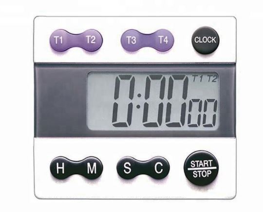 4 Channels LCD Display Kitchen Timers with Countdown/Stopwatch/Clock ...