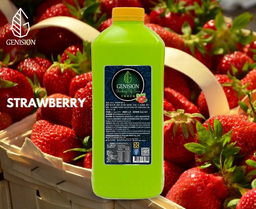 GENISION Strawberry Pulp Sauce - Perfect for bubble teas, cocktails ...