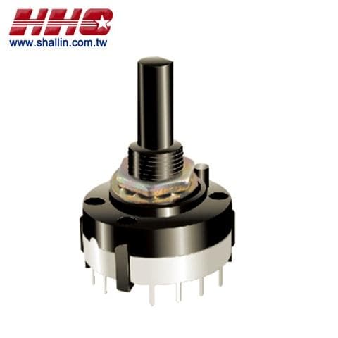 Rotary switch 2-6pos, 250V 150mA PCB/terminal, shorting contacts, RoHS ...