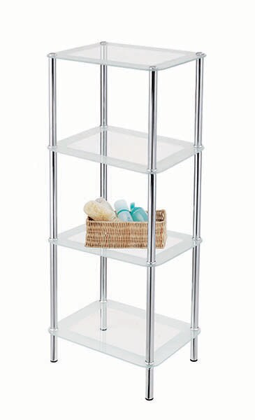 4 Tier Rack /Frosted Glass, Glass Shelf Rack, | Taiwantrade