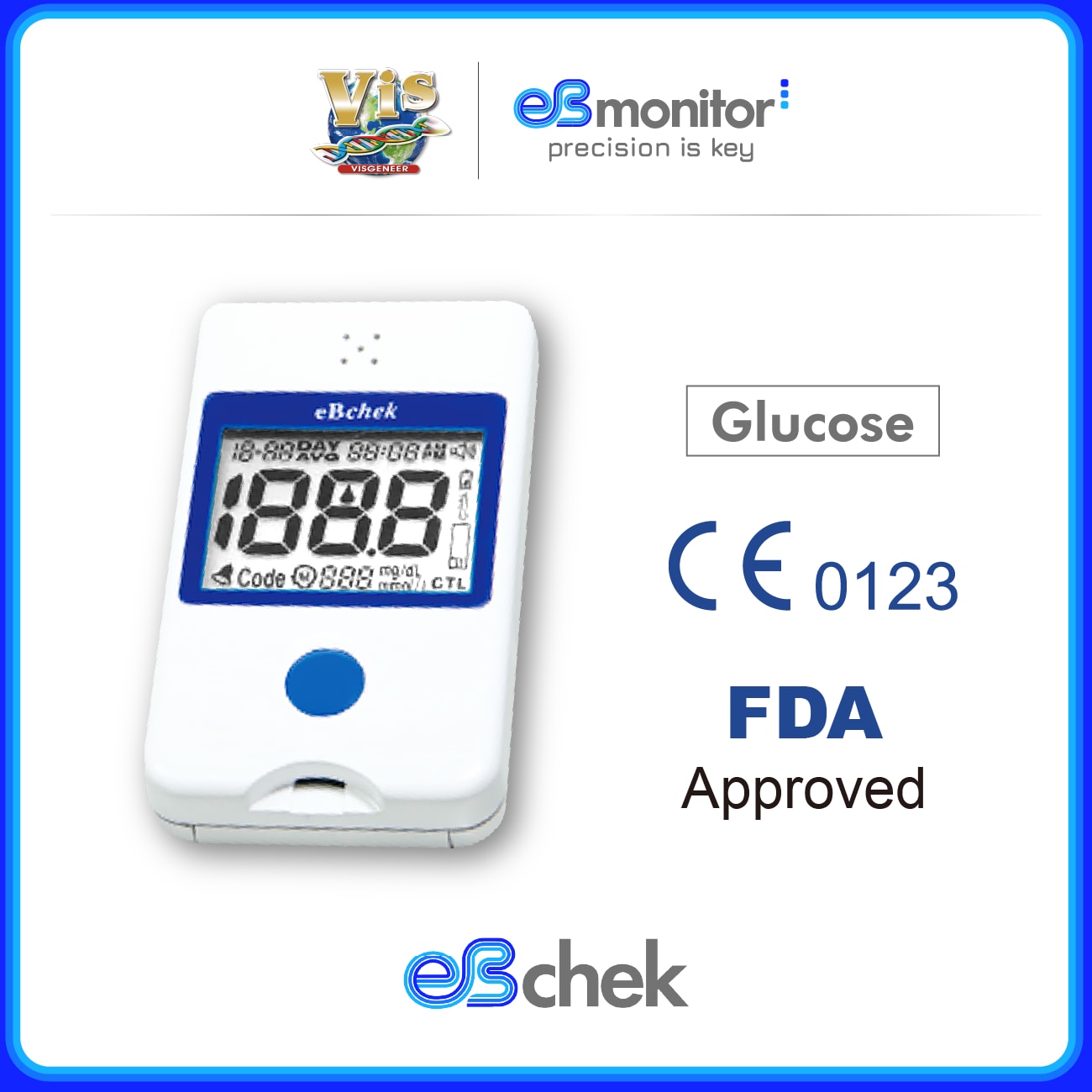eBchek Blood Glucose Meter (Medical Device, Health, Home Care ...