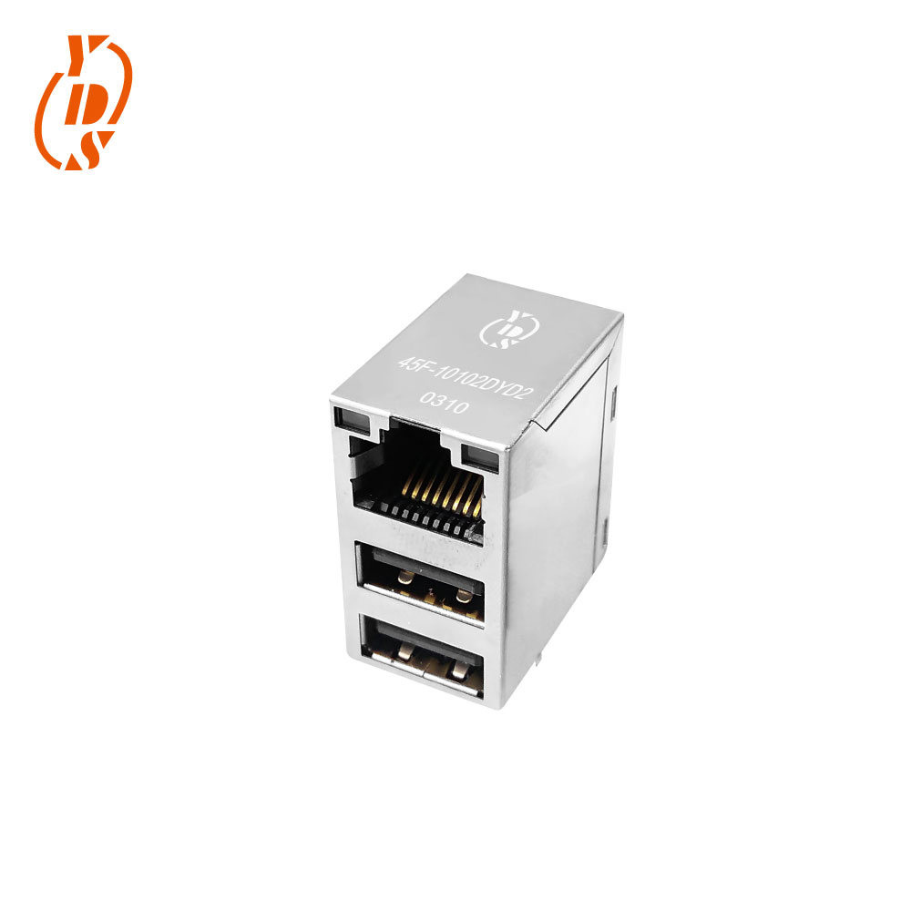 Single Port Dual USB Integrated RJ45 Connector | Taiwantrade