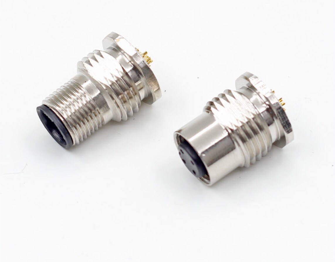 M12 board rear mounting socket wire bond metal connector | Taiwantrade.com