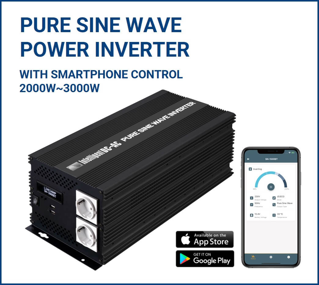 3000W Bluetooth Intelligent DC-AC® Pure Sine Wave Power Inverter ...