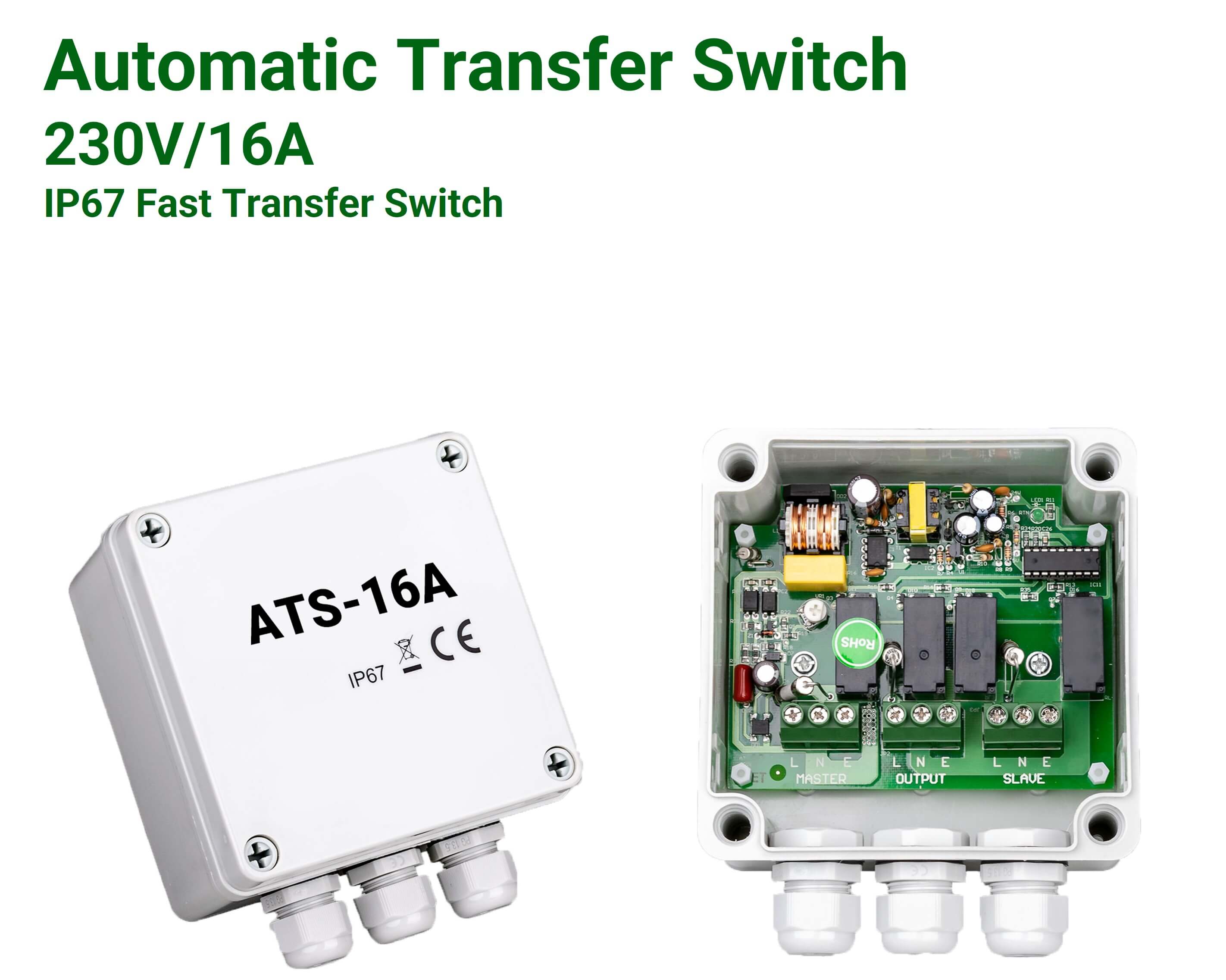 Automatic Transfer Switch 16A 230V IP67 ATS-16A | Taiwantrade.com