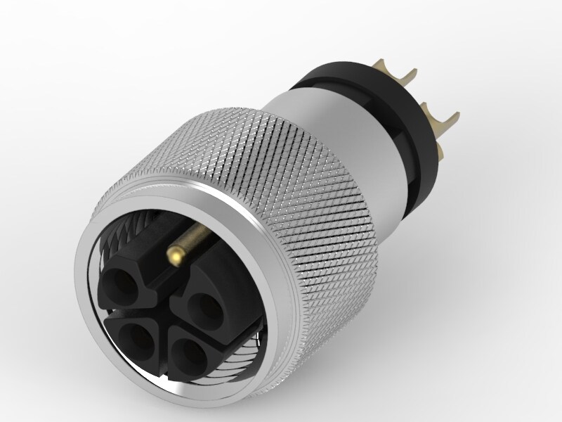 WP M12(F) 5PIN(4+FE) L-Coded Molded with Cable(Ground) | Taiwantrade