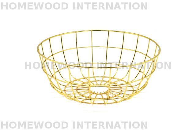 METAL MODERN WIRE MESH GOLD FRUIT BASKET | Taiwantrade.com