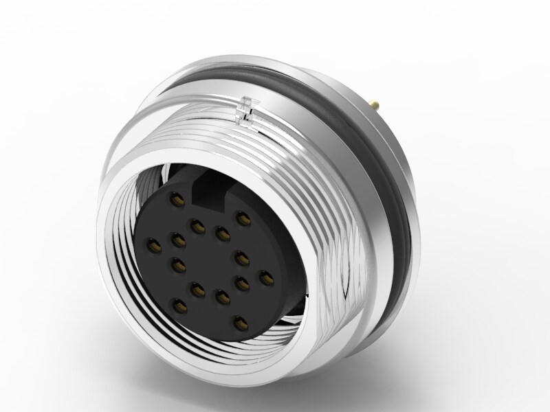 DIN M16(F) 14PIN Front Lock PCB Type(Lock:M18*0.75) | Taiwantrade.com