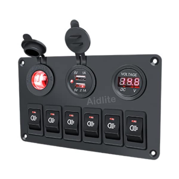 RV Caravan Auto Marine Boat Multi-Function Rectangle Switch Panel | Taiwantrade