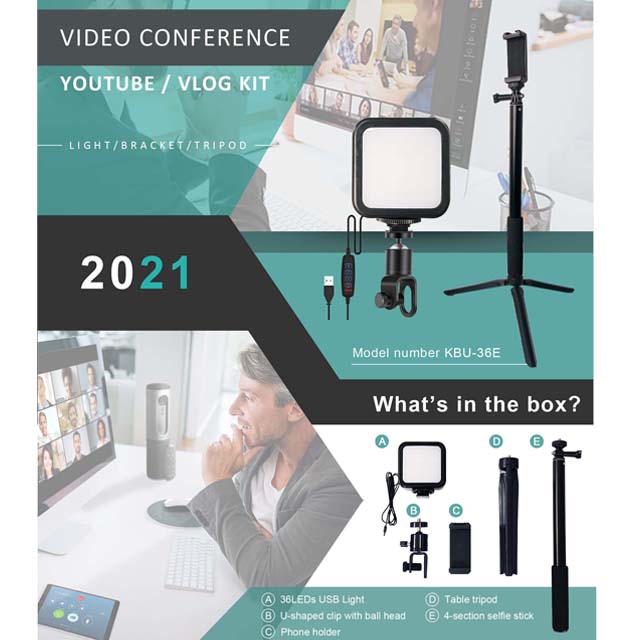 LED On Camera Video Light, Video Conference Lighting Kit with Mini ...