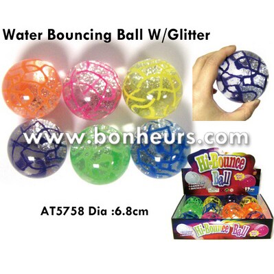 GLITTER 68MM WATER BOUNCING BALL | Taiwantrade