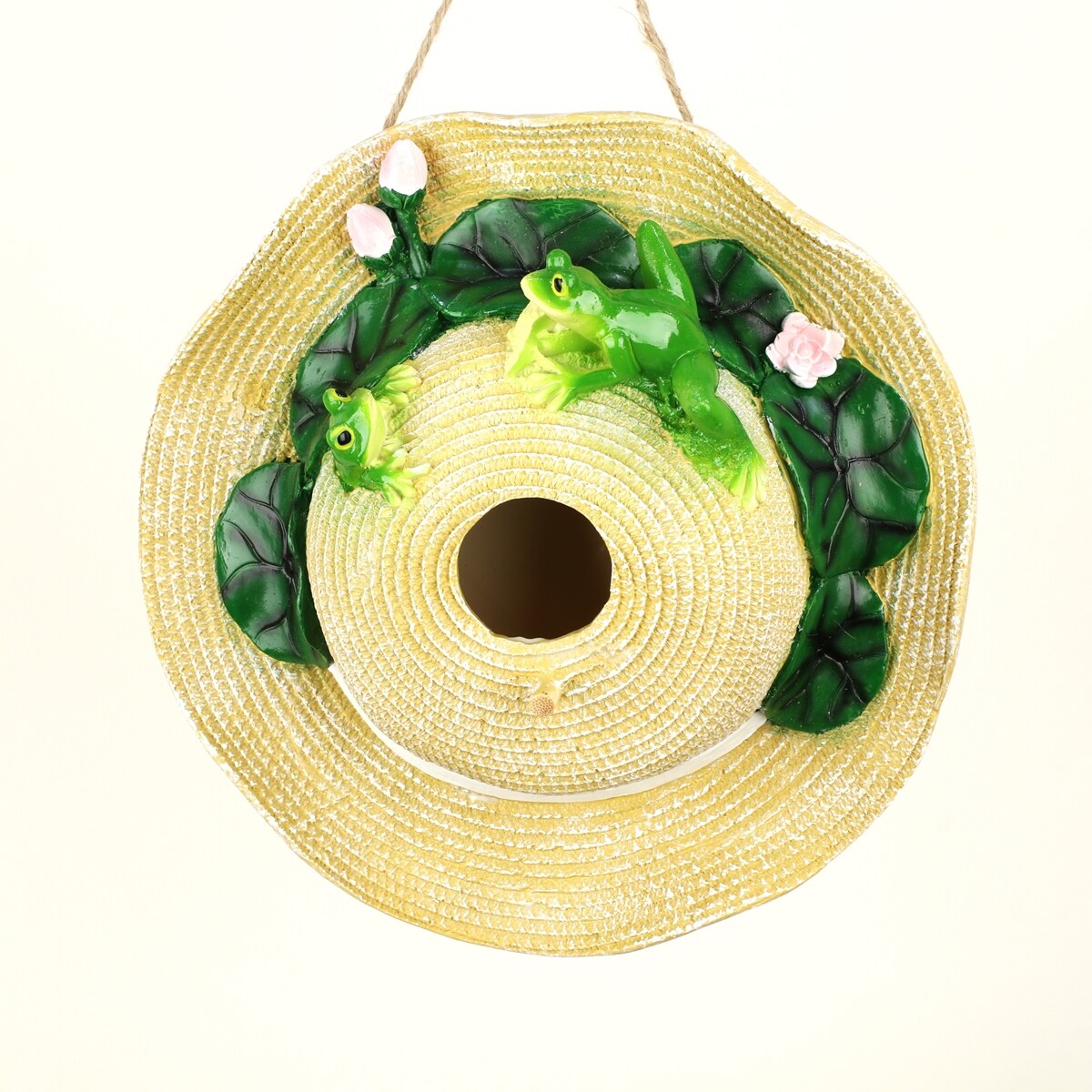 8" Resin Frog Birdhouse for Garden Country Cottages, Outdoors Hanging ...