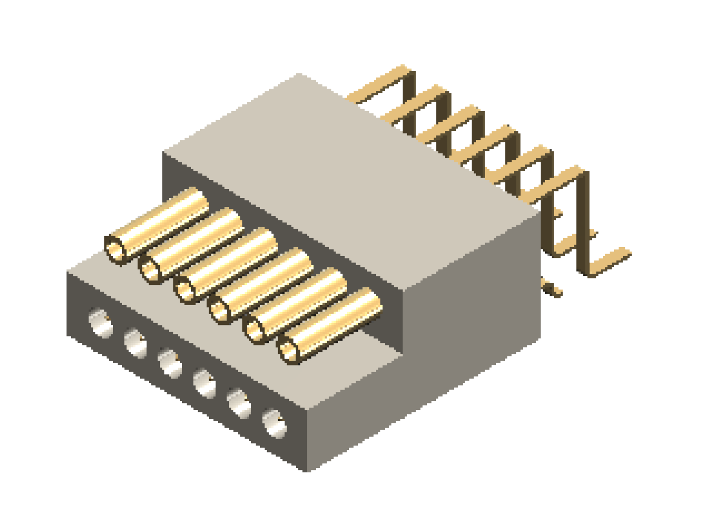 12 Male Pin Dual Row Connector with Female Socket Surface Mount ...
