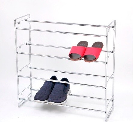 Durable 4 Tier Chrome Plated Metal Shoe Rack Display | Taiwantrade