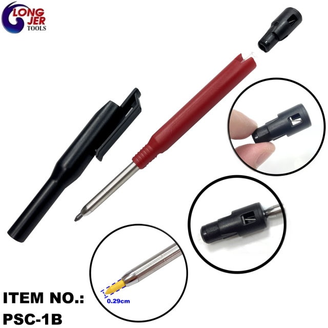 Carpenter Pencil Marker With A Sharpener Refills | LONG JER PRECISE ...