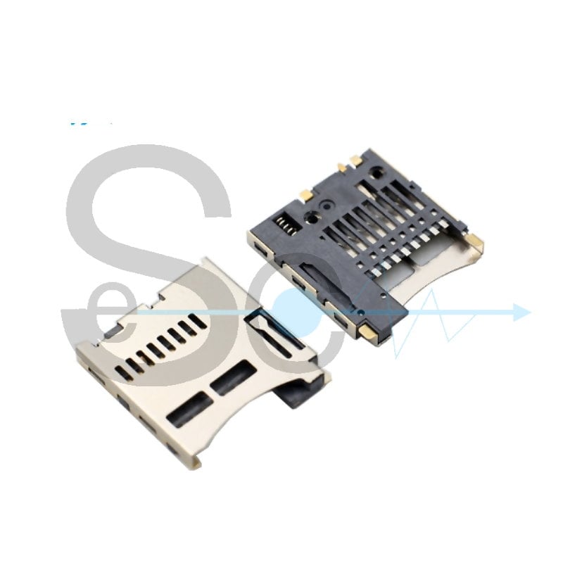 TF / Micro SD Card Connector Push Push H: 1.85mm Type with Detect ...