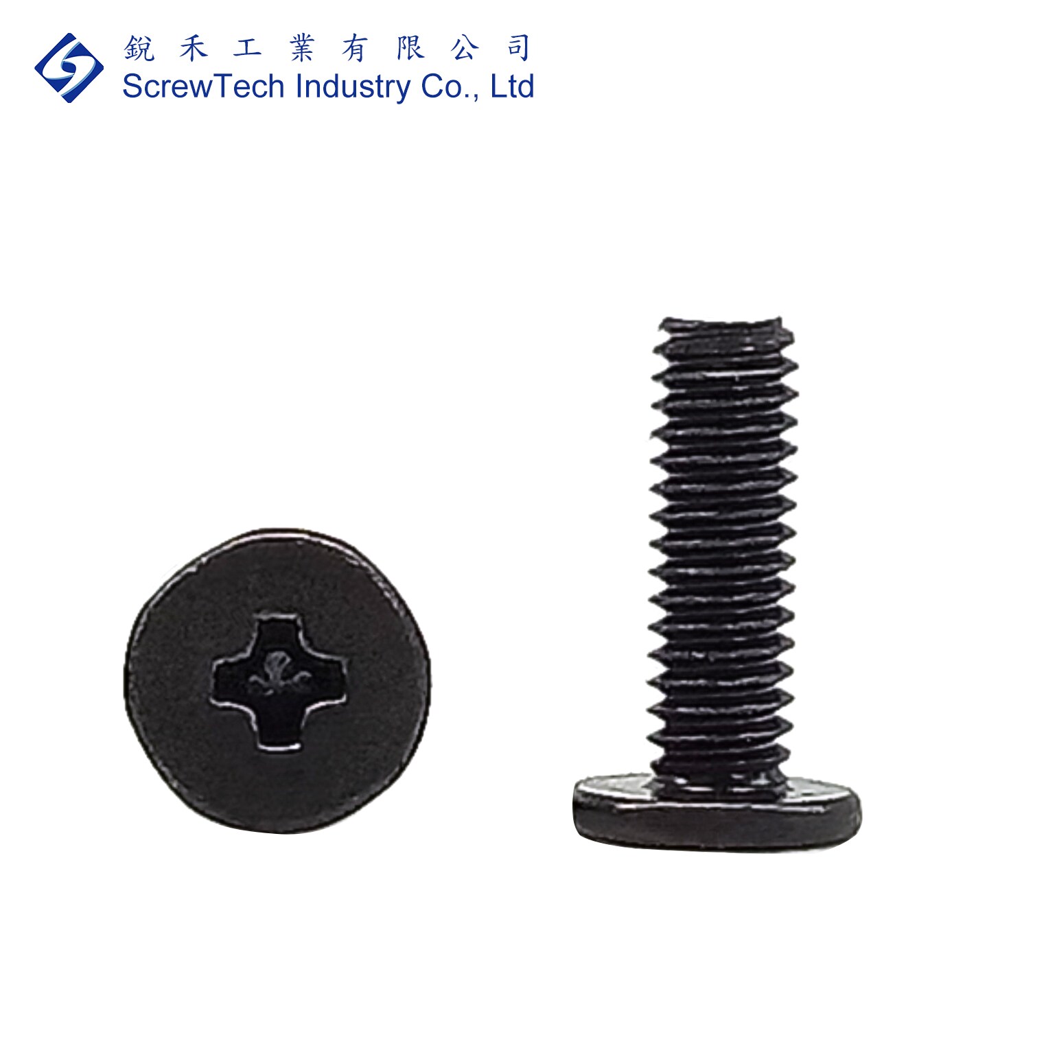 【ScrewTech-IAM0250801D-3】I Head, Phillips, M2.5x8, Machine Screw, Black ...