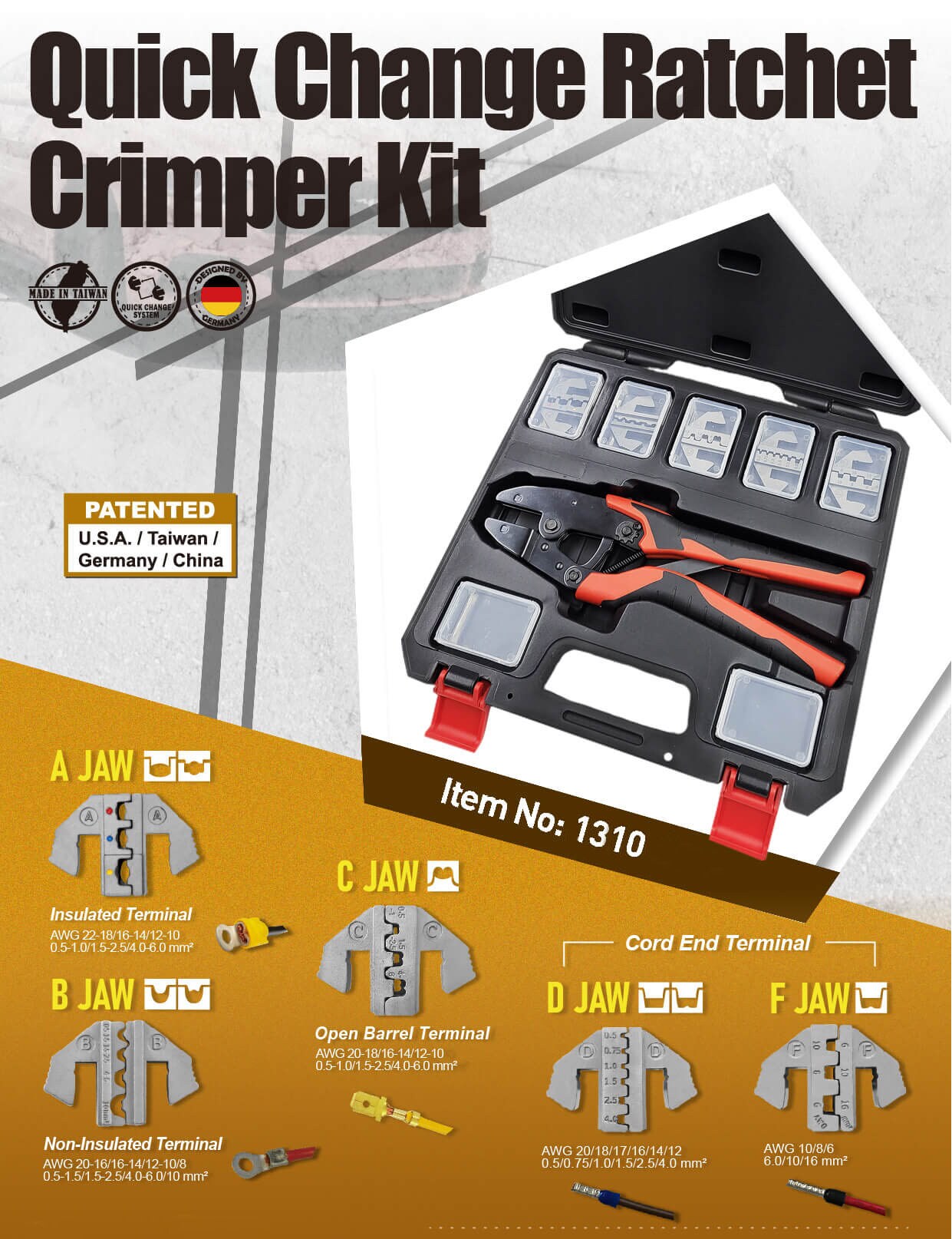 Quick Change Ratchet Crimper Kit | Taiwantrade