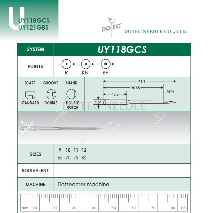 UY118GCS - Flatseamer Machine Needle | Taiwantrade