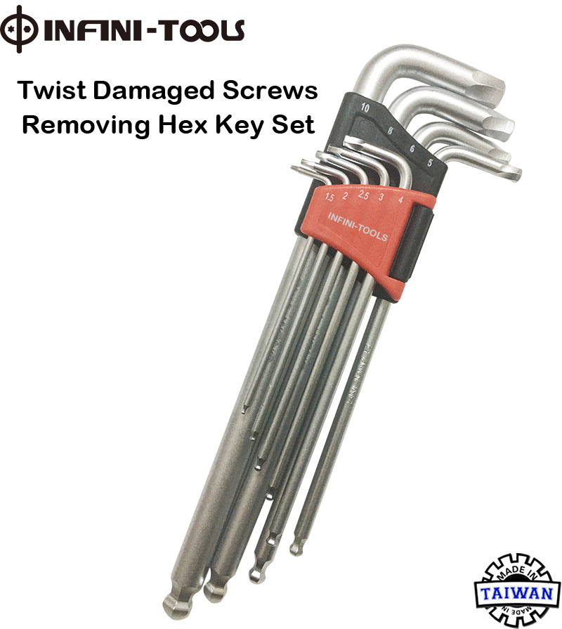 Twist Damaged Screws Removing Hex Key,Rescue Hex Key Set, 9 Piece ...