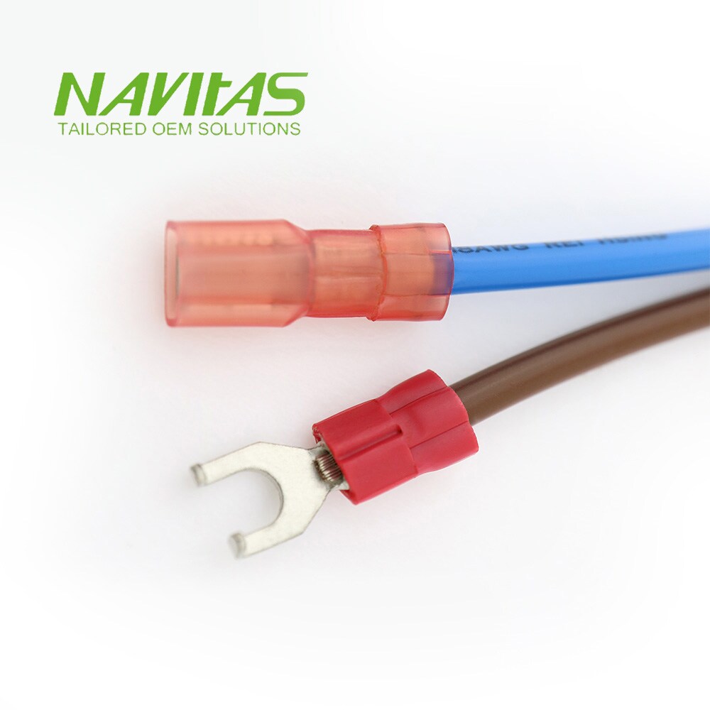 Electrical SPADE/Fork Crimp Terminal 1.25 Red Cable Wiring Harness ...