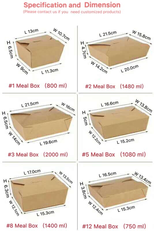 Take Out Food Container Kraft Brown Take Out Boxes | Taiwantrade