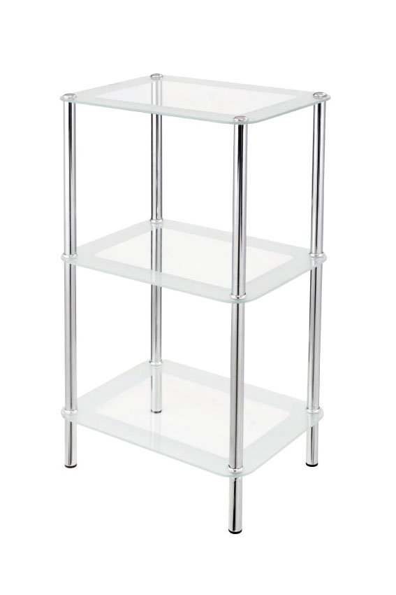 3-Tier Rack /Frosted Glass, Glass Shelf Rack, | Taiwantrade