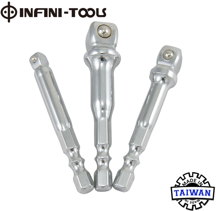 3-piece Power Extension Socket Hex Wobble Bits Adapter Set | Taiwantrade