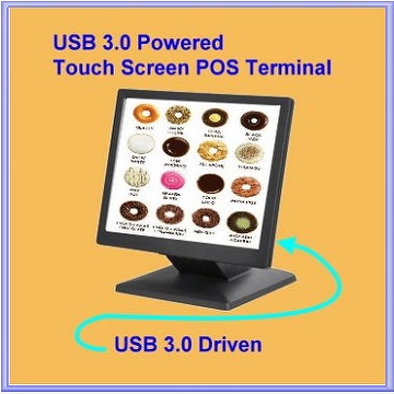 USB 3.0 driven POS Monitor with Touch Screen, USB Powered Store/Retail ...