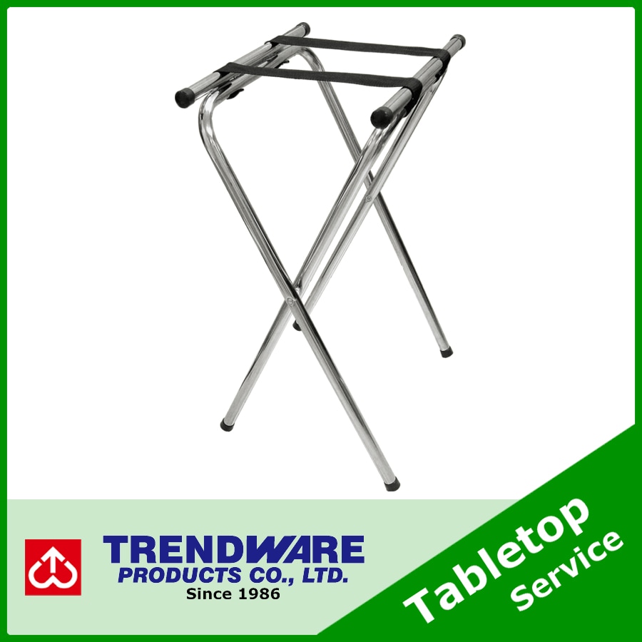 Foldable Deluxe Chrome Double Bar Food Tray Stand | Taiwantrade.com