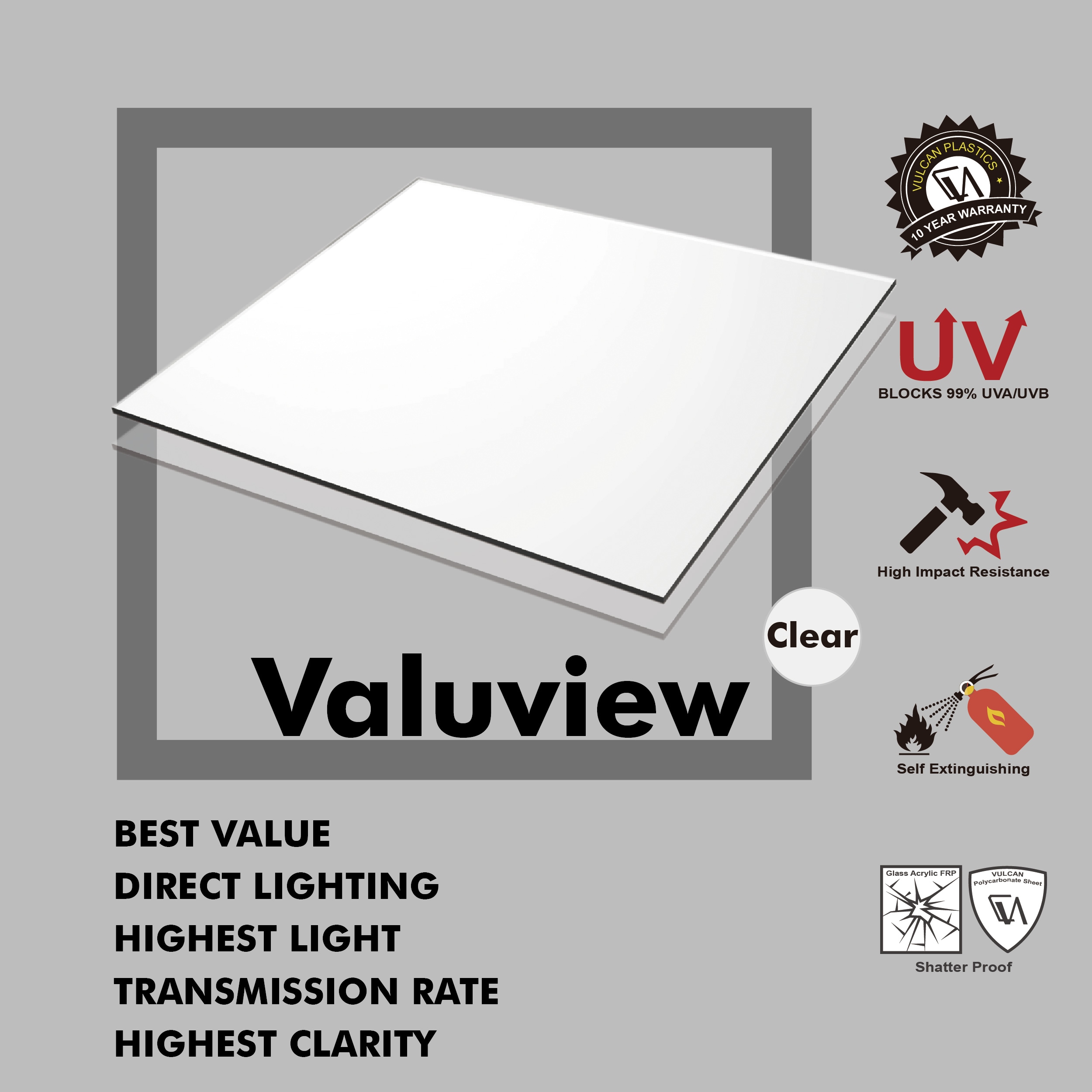 Clear SOLID FLAT Reinforced Polycarbonate Sheet | Taiwantrade