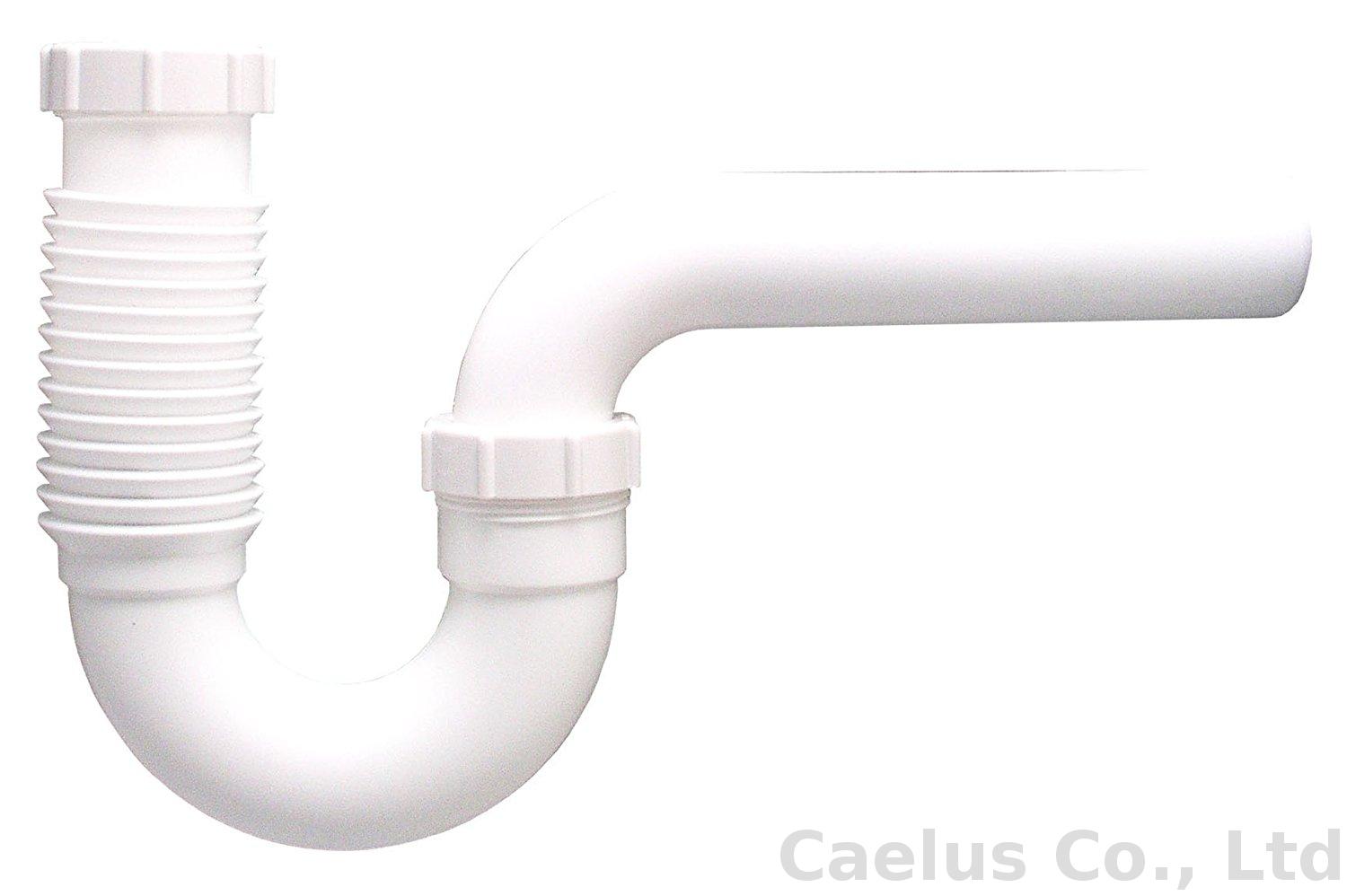 Caelus - White Plastic Tubular Flexible Polypropylene P-Trap | Taiwantrade