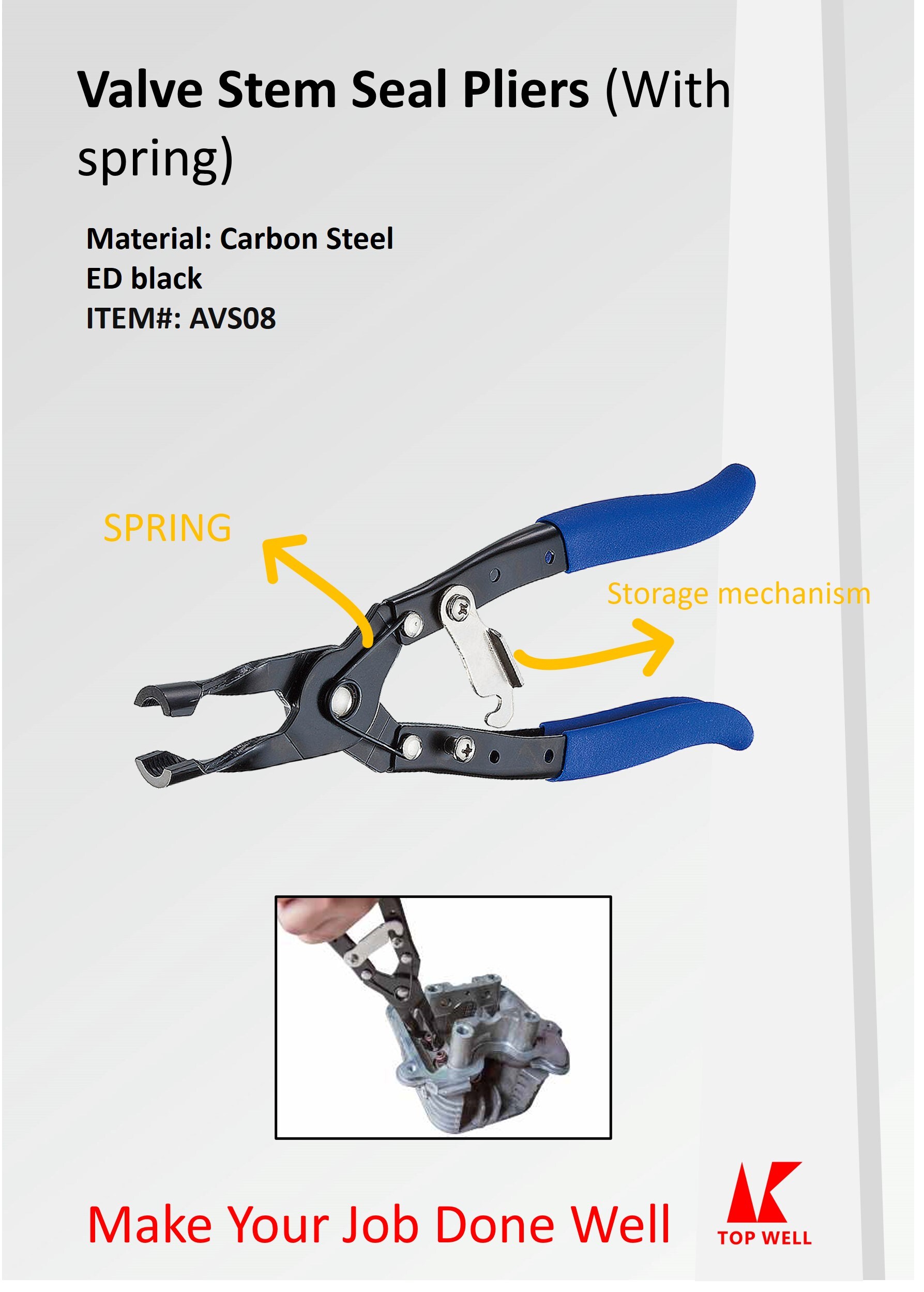 Valve Stem Seal Pliers (With spring) | Taiwantrade