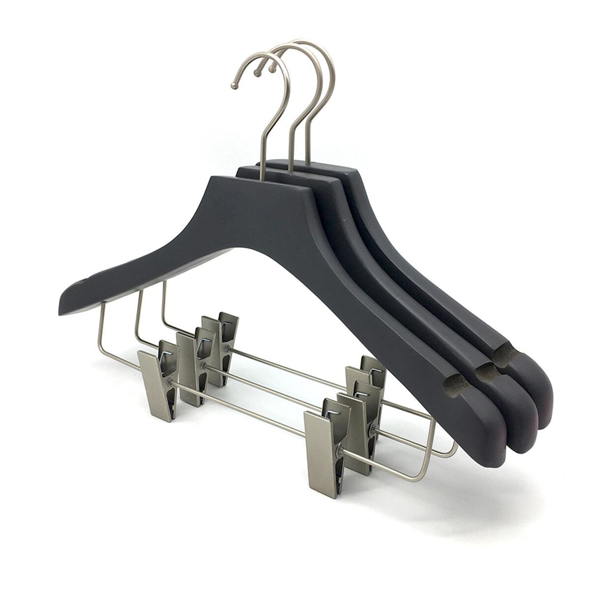WH-035AG Gray, Wooden Cloth Hanger with Hanging Clip | Taiwantrade.com