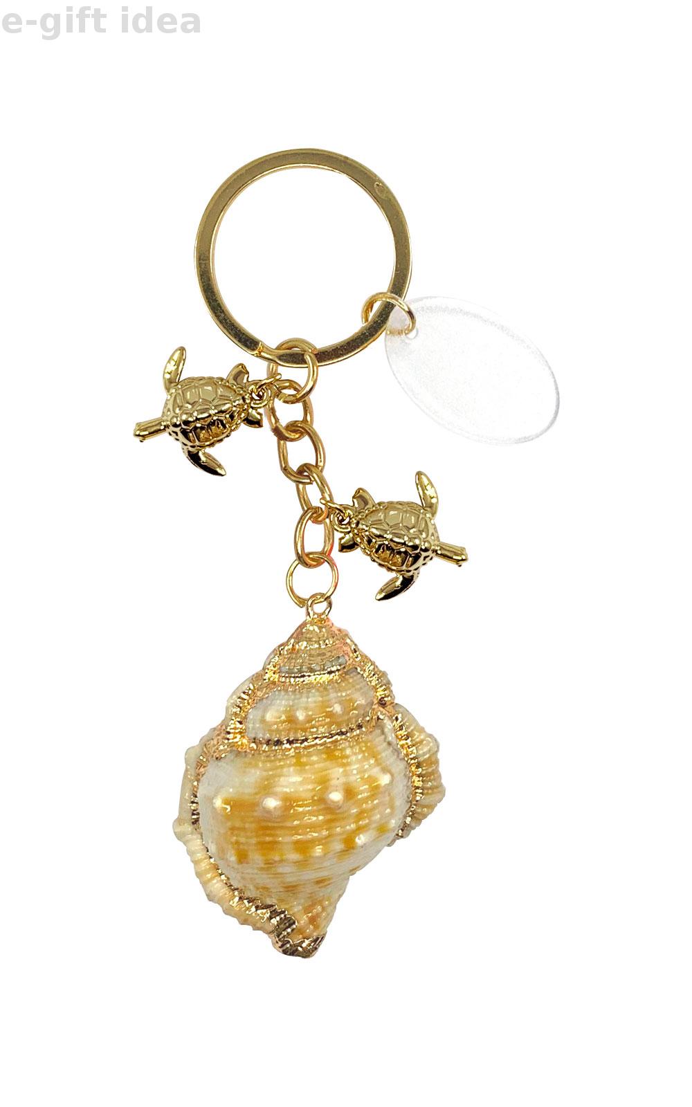 Sea Turtle Gold Sea Shell Keychain | Taiwantrade