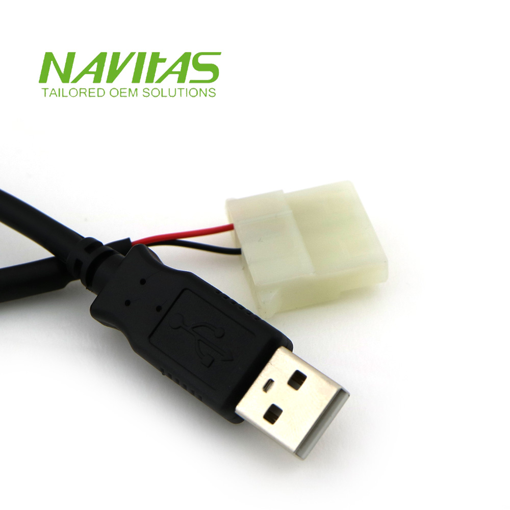USB Type A connector to Molex 4-pin Power Connector Custom Cable ...