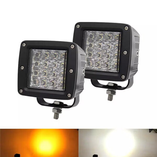 3 Inch Dual Color LED Cube Pods Work Light for Jeep Off Road Vehicles ...