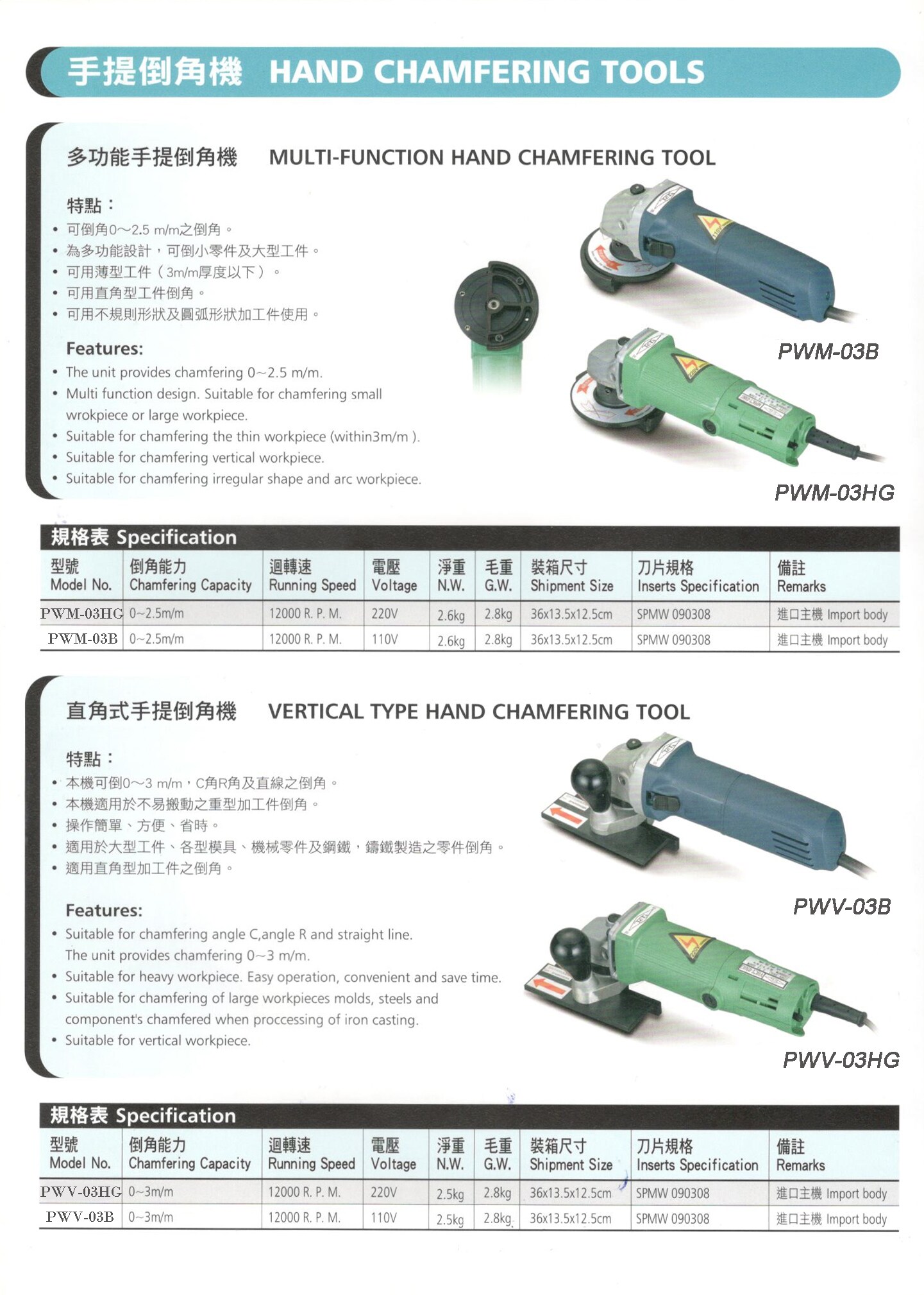 Electric Air Chamfering Tools | Taiwantrade