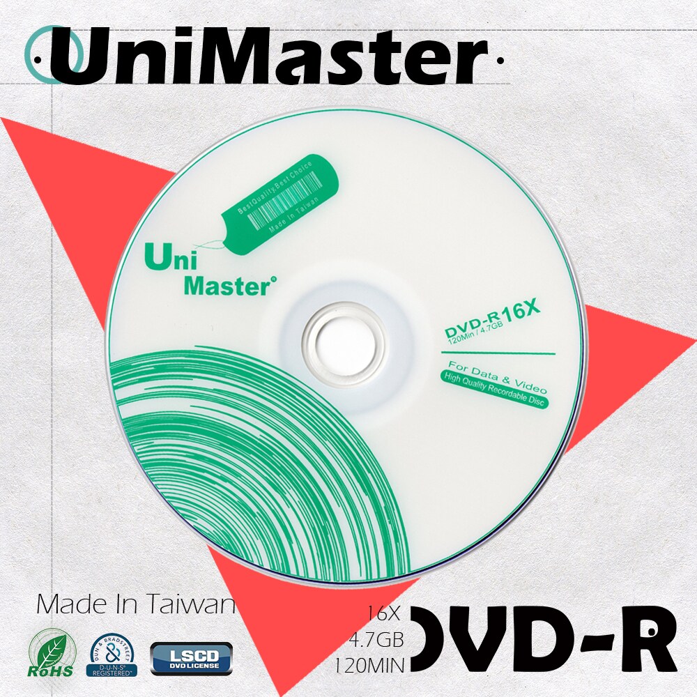 UniMaster DVD-R 16X LOGO Discs Wholesale | Taiwantrade