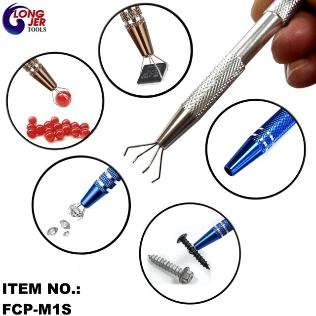 Mini 4 Prong Retractable Gripper IC Pick UP Tool