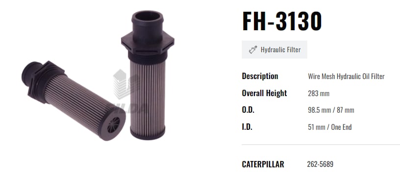 Hydraulic Oil Filter for CATERPILLAR 262-5689 / FH-3130 | Filda Filters ...