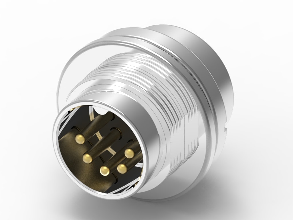 DIN M16(M) 5PIN Rear Lock Solder Type(05-B)(Lock:M18*0.75) | Taiwantrade