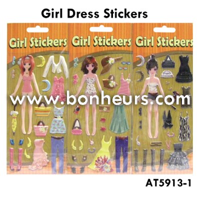 6 DESIGN ASSORTED DOLL DRESS STICKERS | Taiwantrade
