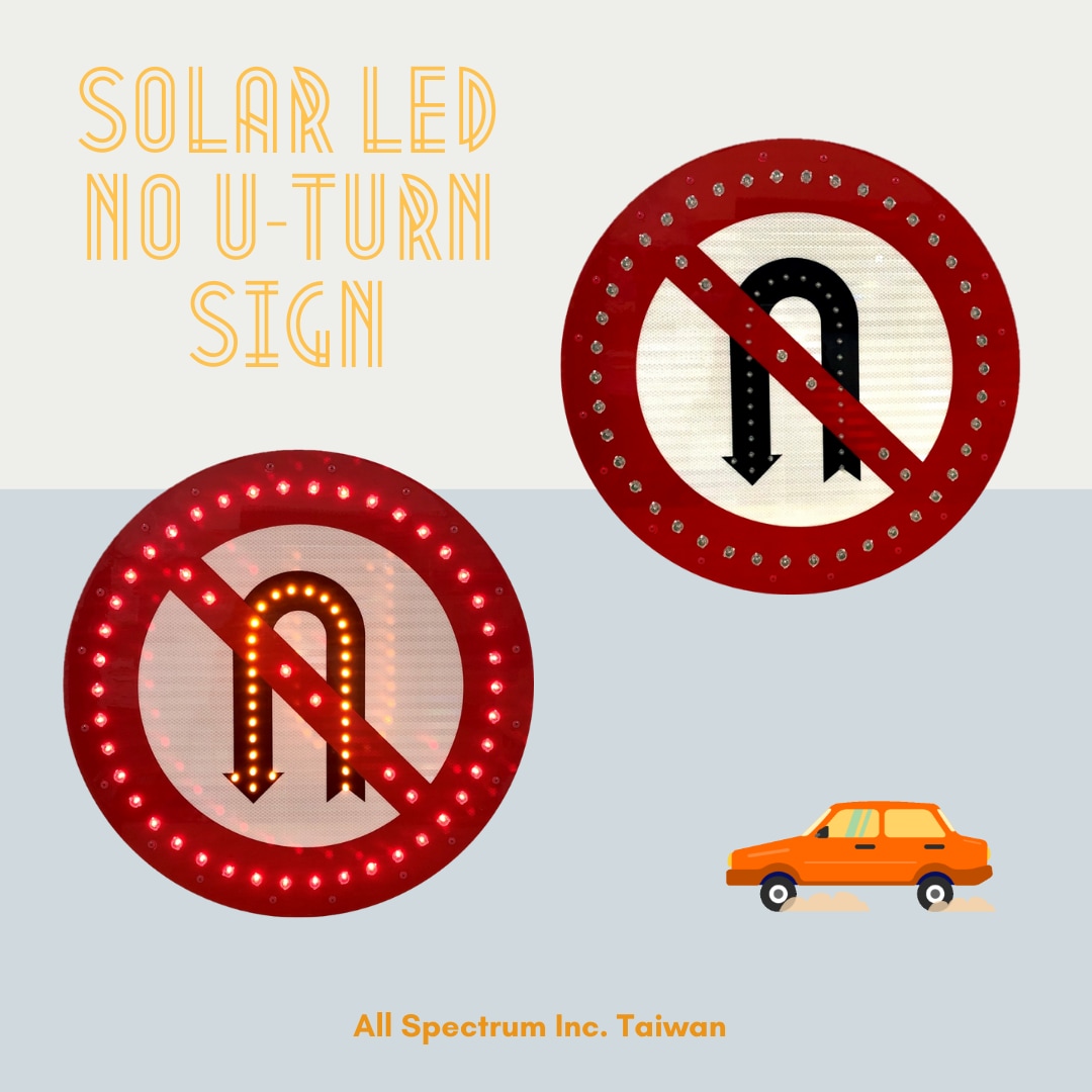 Solar LED No U-Turn Sign | Taiwantrade