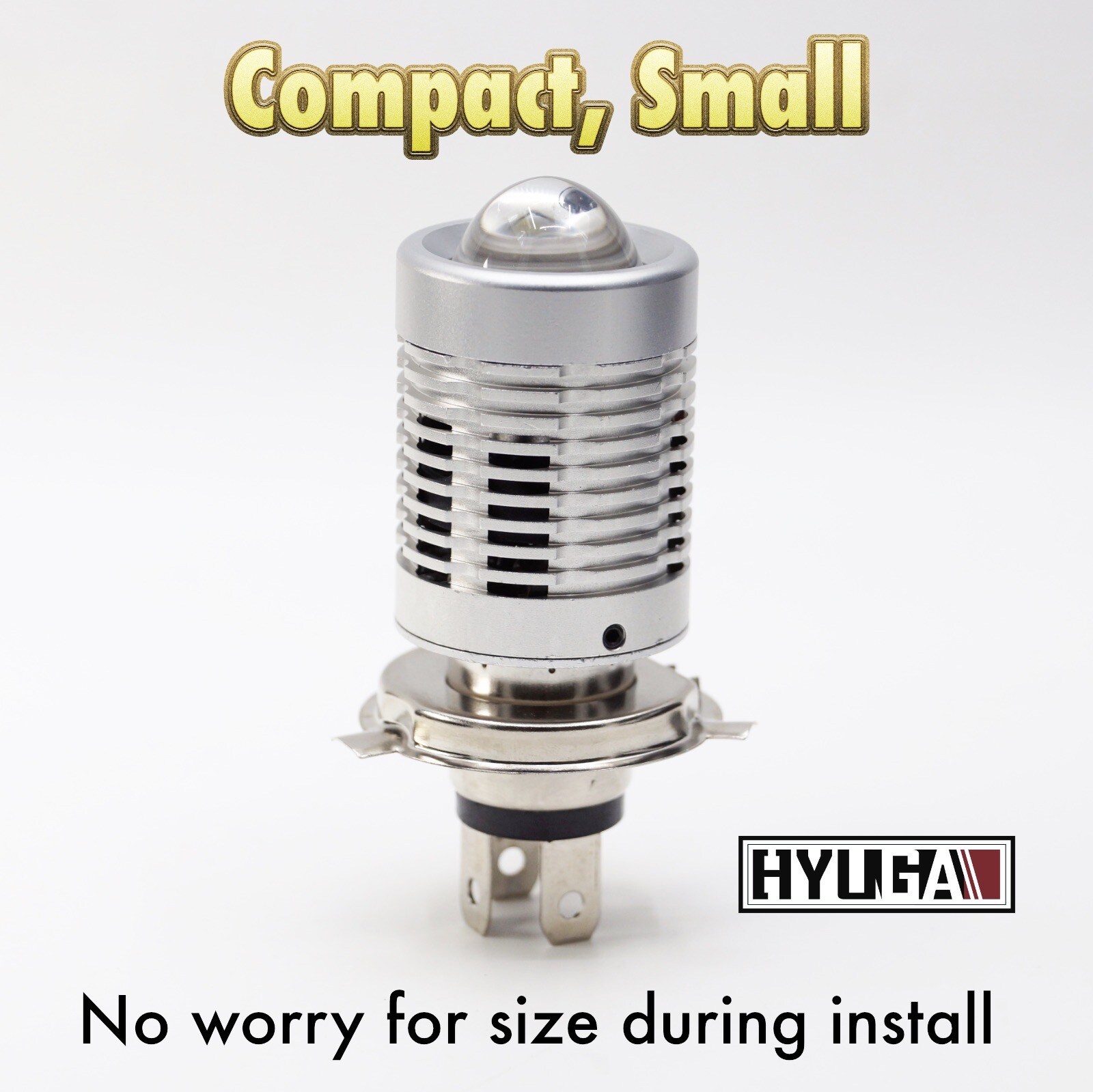 LED Headlight Bulb H4 Mini Projector Lens Kit Hi/Lo Beam Yellow 3000k ...